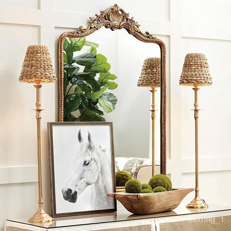 French Retro Dressing Mirror European Style Full-Length Mirror Home ...
