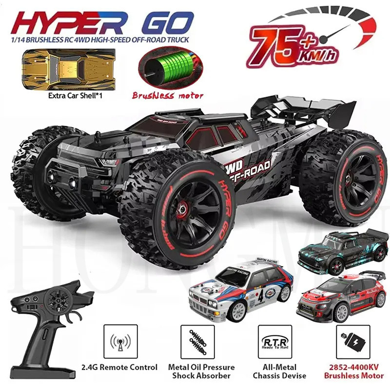 Hyper Go MJX 14209 14210 14301 14302 14303 1/14 4WD RC Car 75KM/H Brushless RC Racing Car Remote ...
