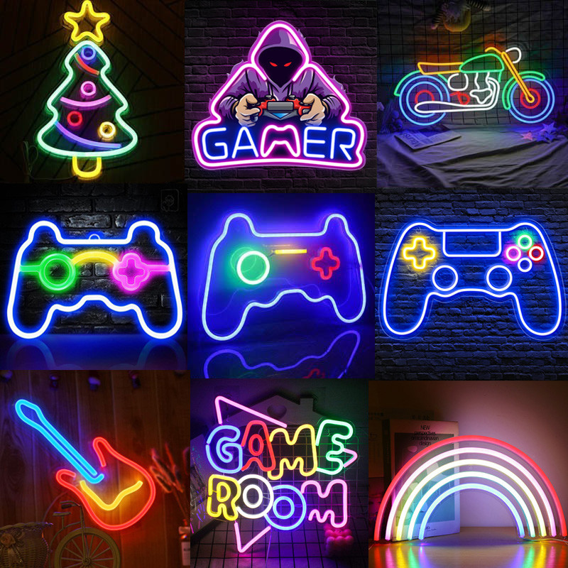 Gaming Room Decor Neon Signage,Gamepad Sign,UFO Signage,LED Neon Sign ...