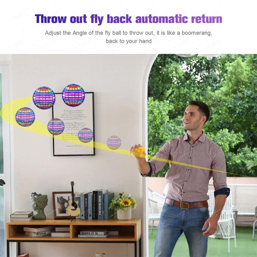Flying Ball Suspension Color LED Automatic Boomerang Ball Black Tech ...