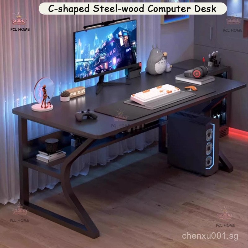 PCL Curved Frame Steel Wood Computer E-sport Design Study Home Office ...