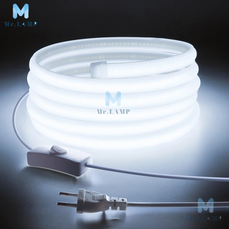 220V Cob LED Strip Light Super Bright waterproof With EU US Power ...