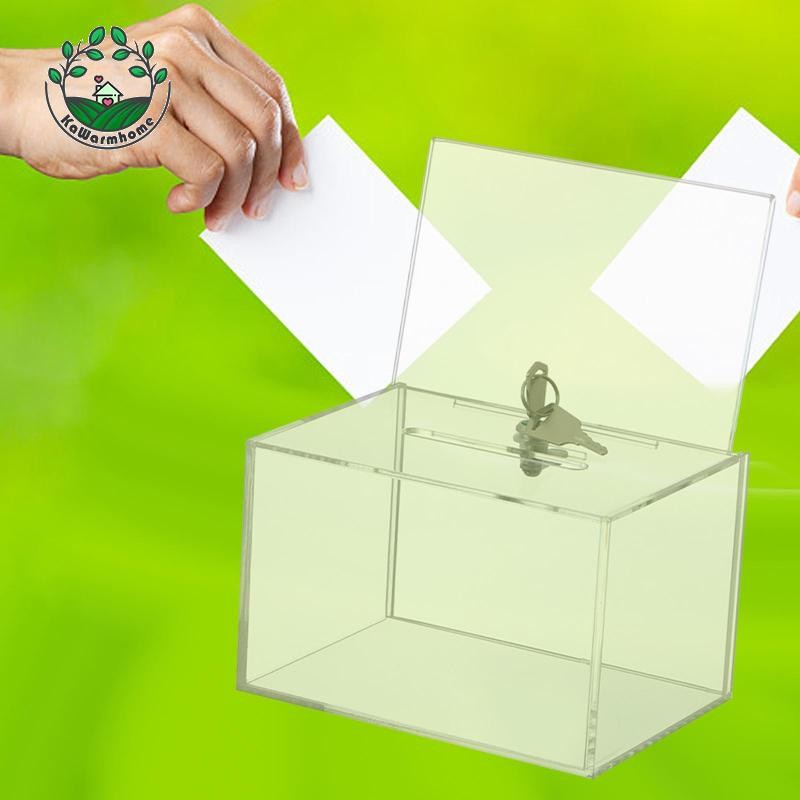 [Whcart] Acrylic Donation Case Ballot Box Transparent Lockable Comment ...