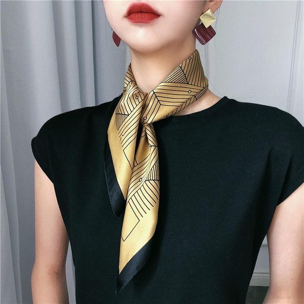 70cm Silk Scarf Square Scarf High-End Sense Korean Fashion All-Match ...