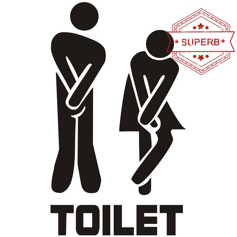 Removable Washroom Toilet Bathroom Restroom Sign Door Wall Wall Sticker ...