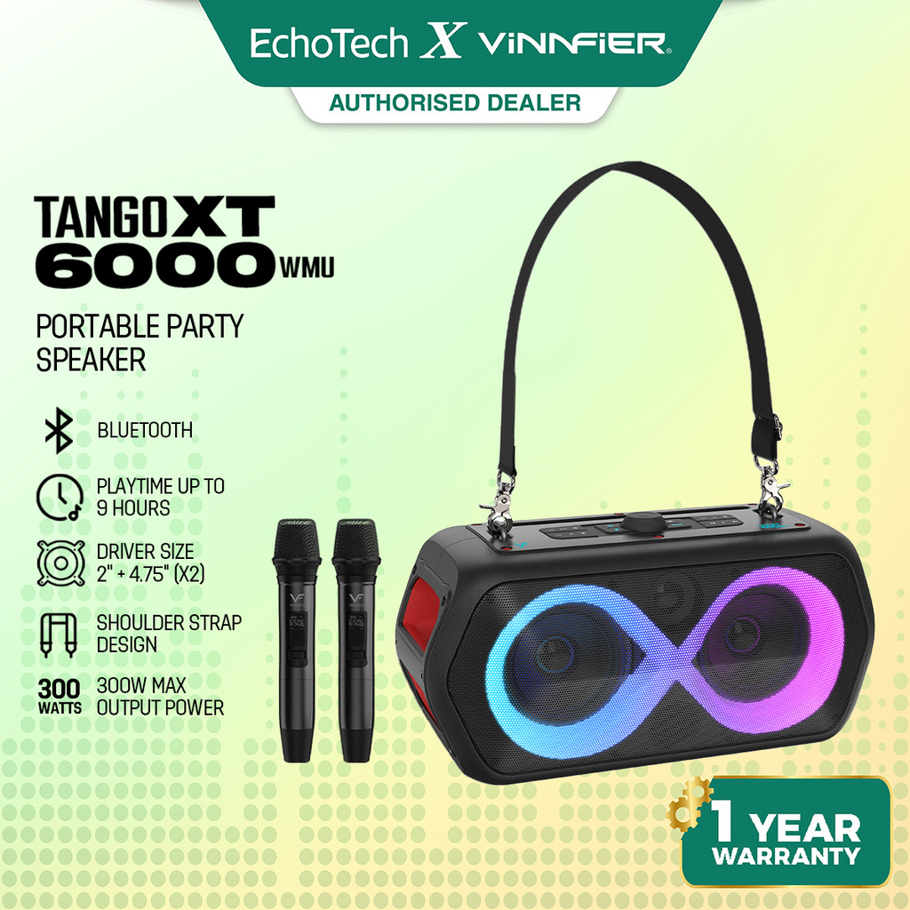 Vinnfier Tango XT6000 Portable Karaoke bluetooth speaker 300W Party ...