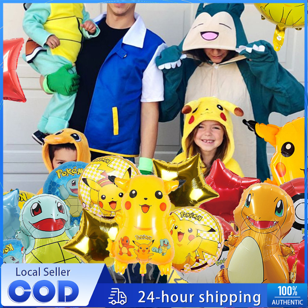 Cartoon Charmander Bulbasaur Squirtle Pikachu Balloon 5pcs/Set Pokemon ...