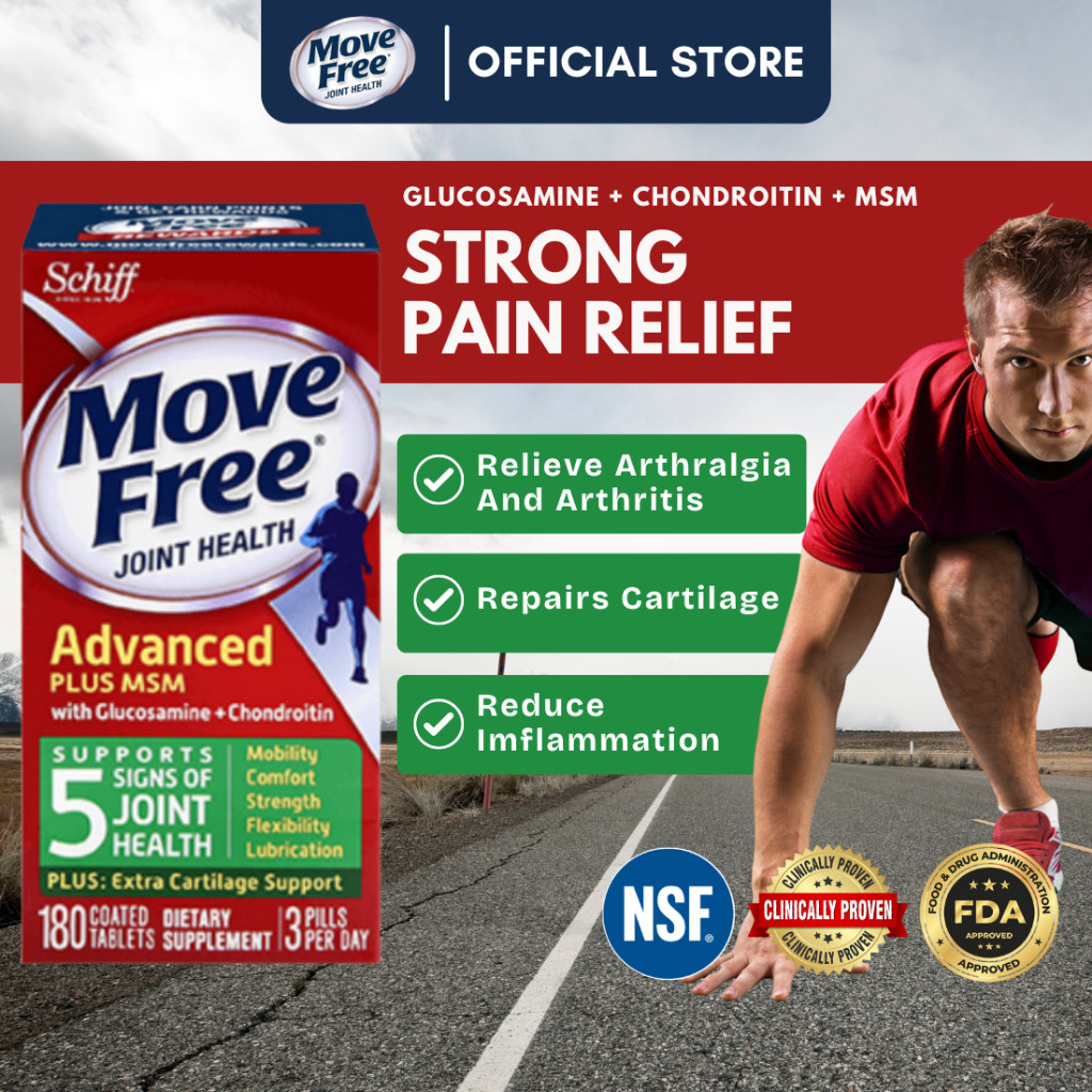Move Free Advanced Plus MSM with Glucosamine & Chondroitin, 120/180 ...