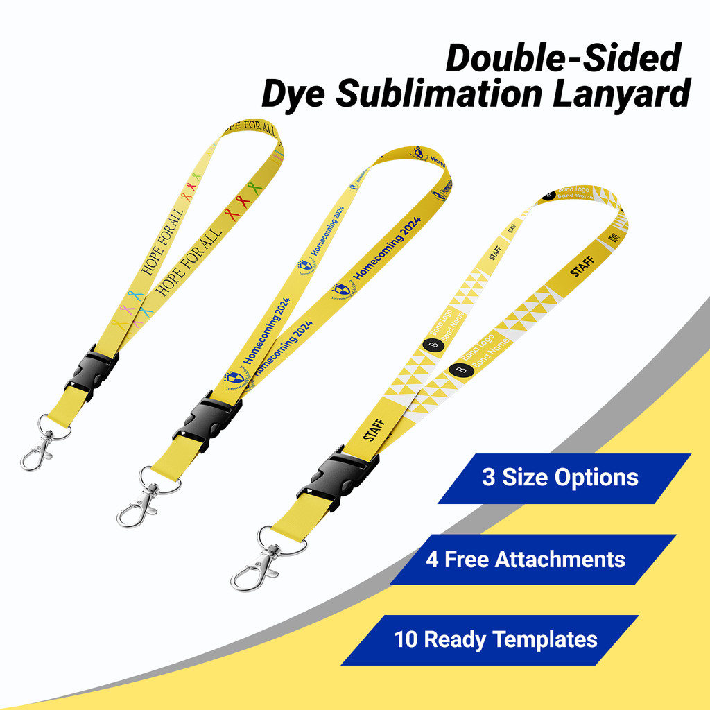 ECGIFT LA001 Customized Lanyard Strap Full Color Printed 2 Sides Dye ...