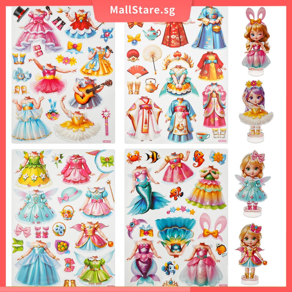 Magnetic Dress Up Dolls for Girls Ages 4-10 DIY Magnetic Paper Dolls ...