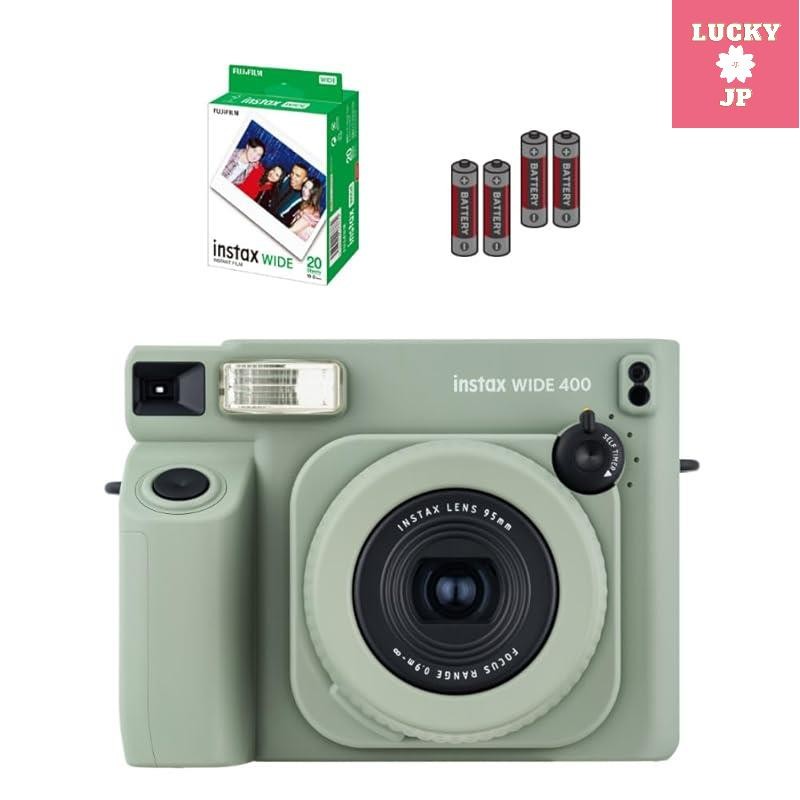 Fujifilm Instax WIDE 400 Green & Film 20 Sheets & Battery Set | Shopee ...