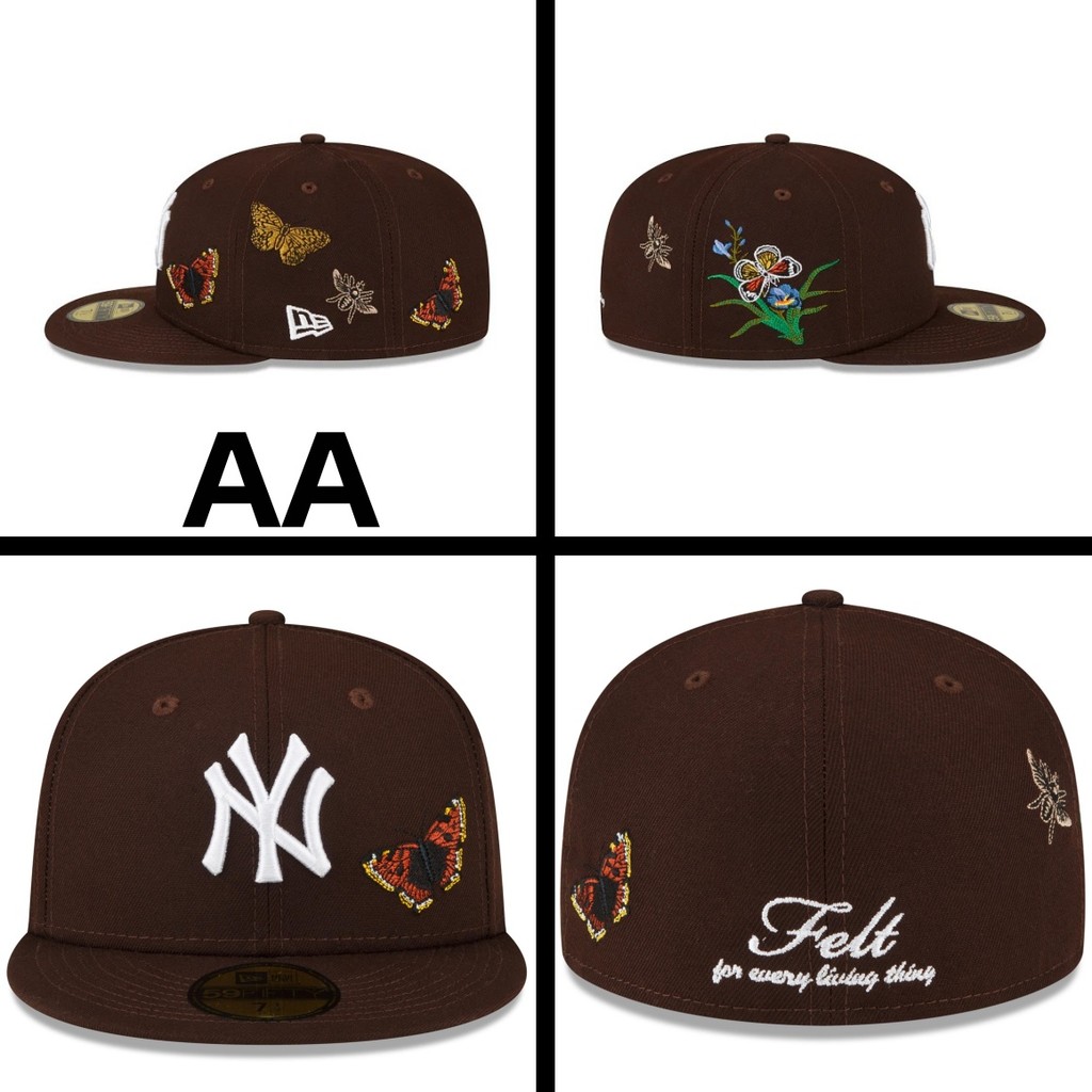 AA Men's New/Era X Felt Brown New York Yankees 59FIFTY Fitted Hat ...