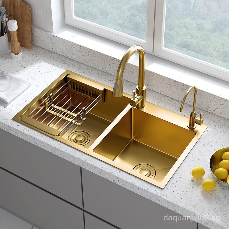 Nanometer304Stainless Steel Sink Golden Kitchen Sink under Counter ...