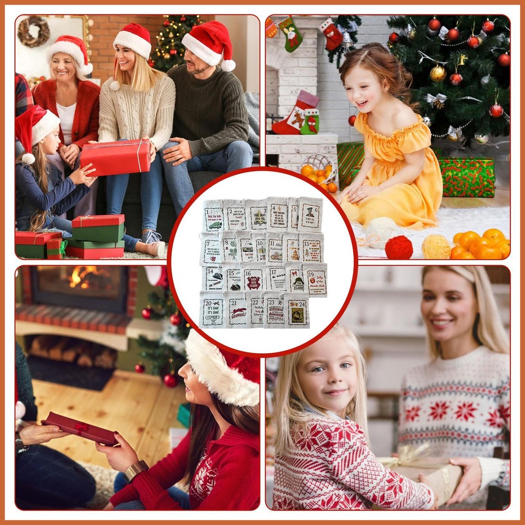 Christmas Countdown Bags Small Advent Calendar 2024 Fillable Advent ...