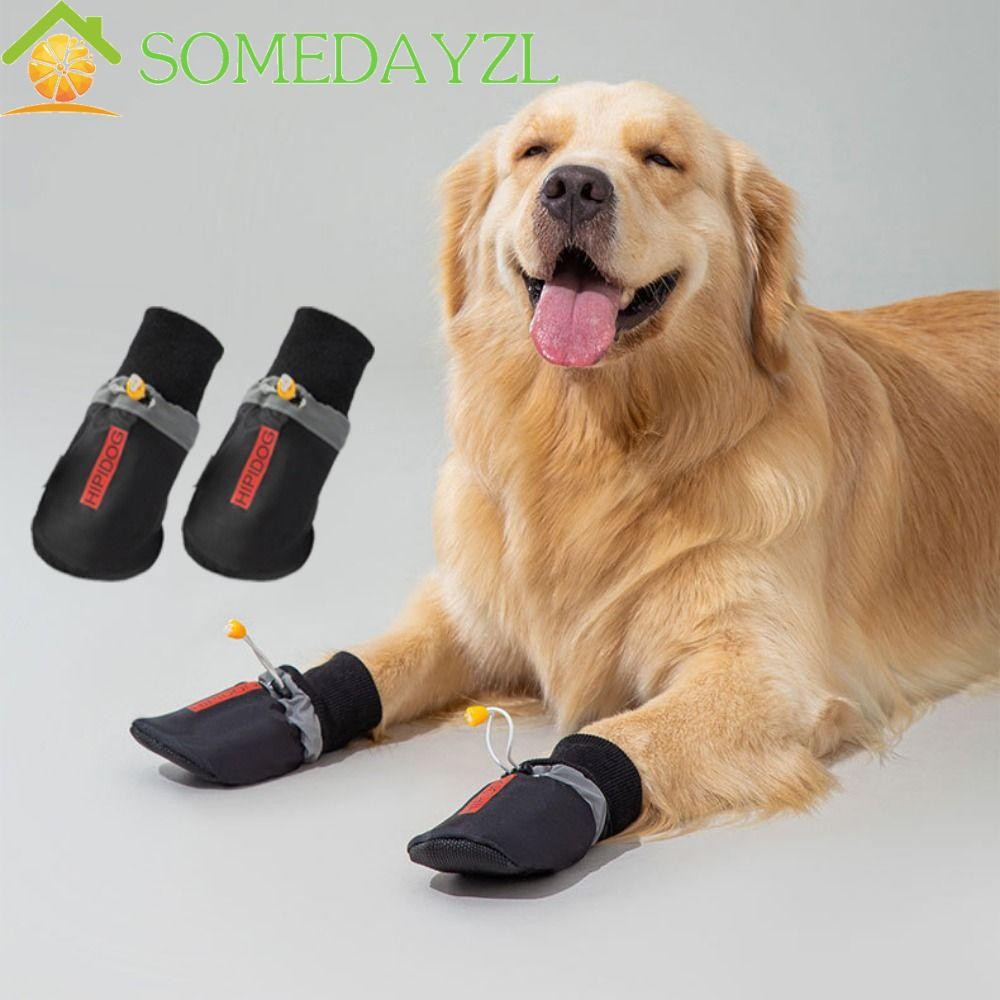 SOMEDAYMX 4pcs/set Dog Shoes Socks, Breathable Adjustable Large Dog ...
