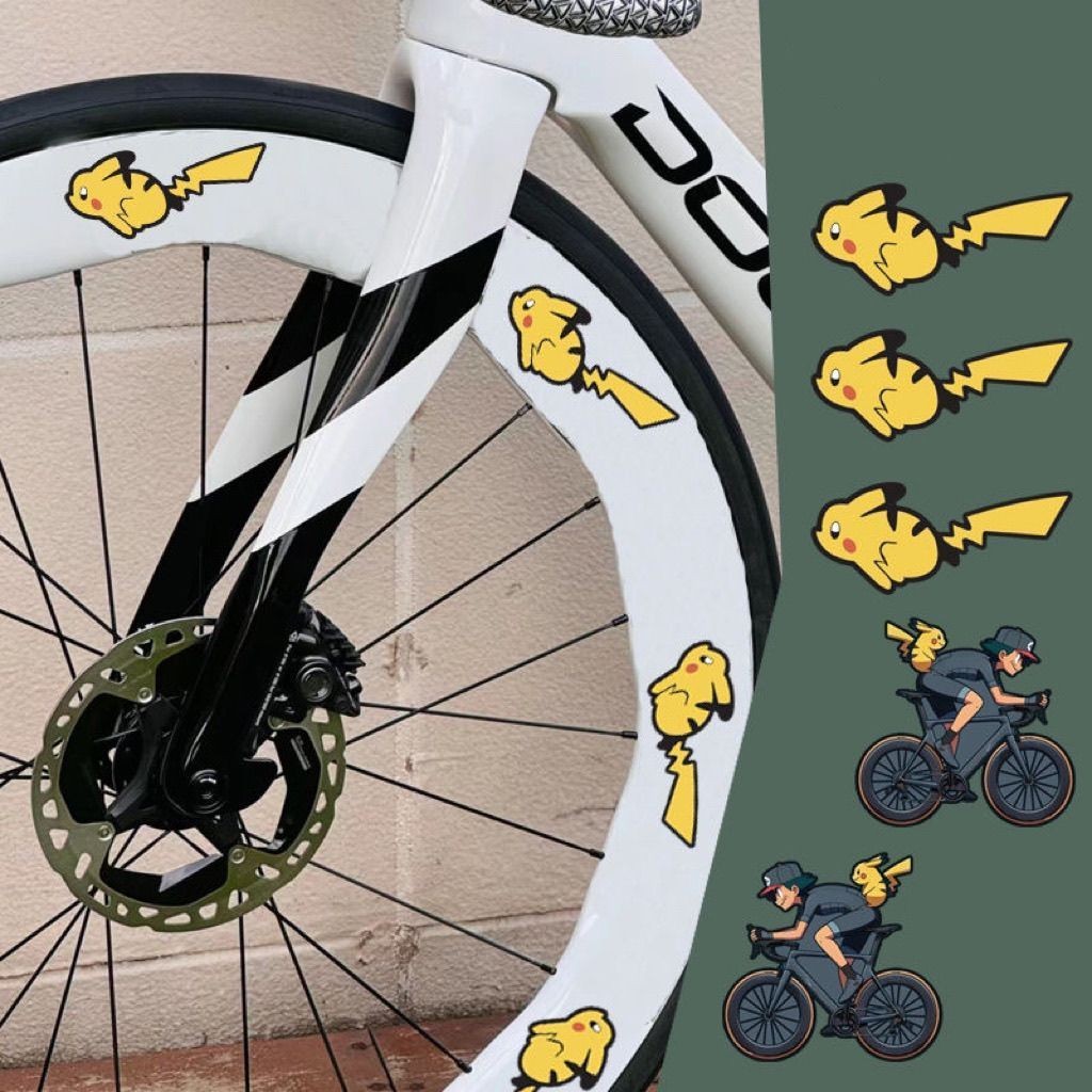 Bicycle Wheel Set Sticker Pikachu Cartoon Wheel Sticker Road Bicycle ...