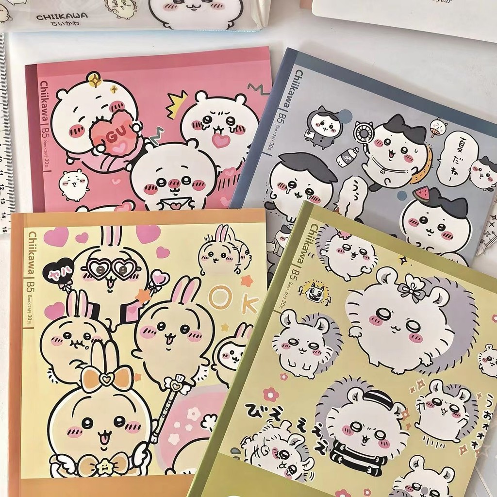 30 Sheets Chiikawa B5 Notebook Cute Self-deprecating Bear Horizontal ...