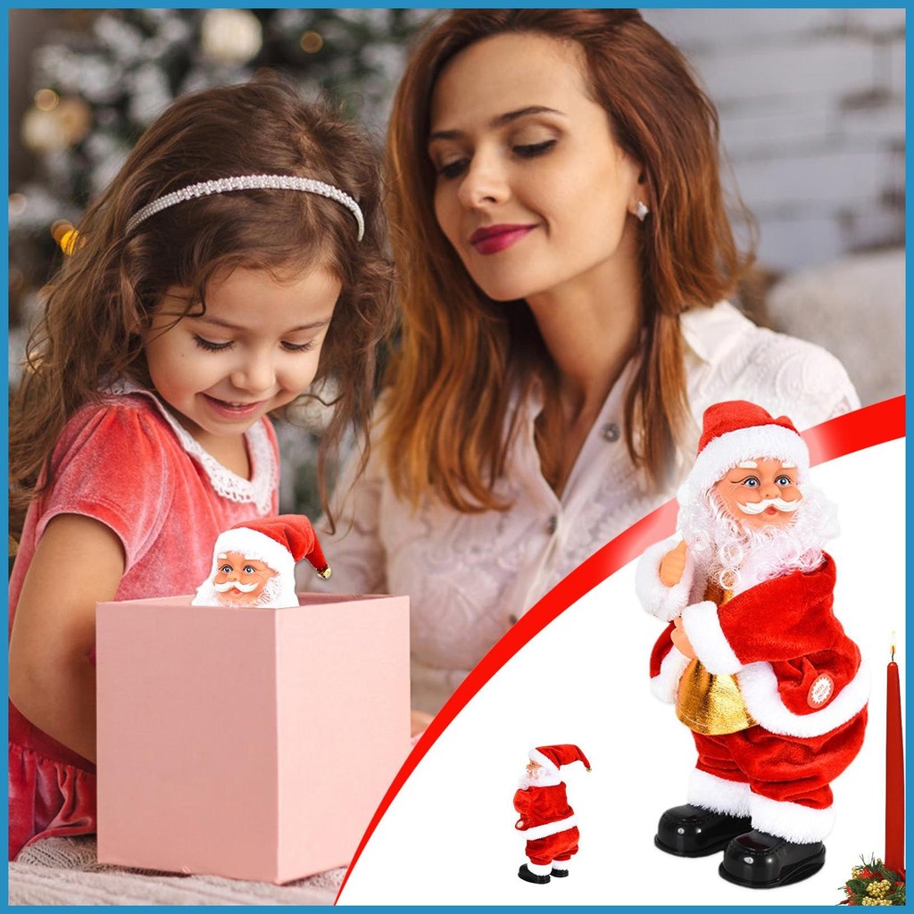 Animated Santa Twerking Toy Plush Christmas Figurines Animated Dolls Dancing Santa Claus ...