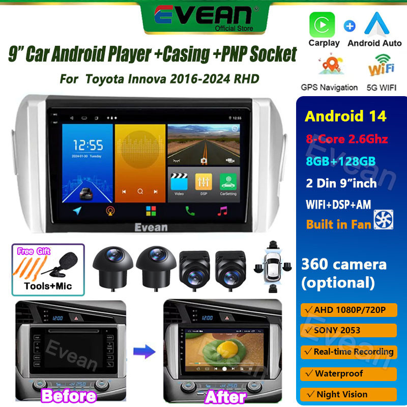 (8GB+128GB ) Evean 9"Octa Core 360 System Car Android Multimedia Player ...