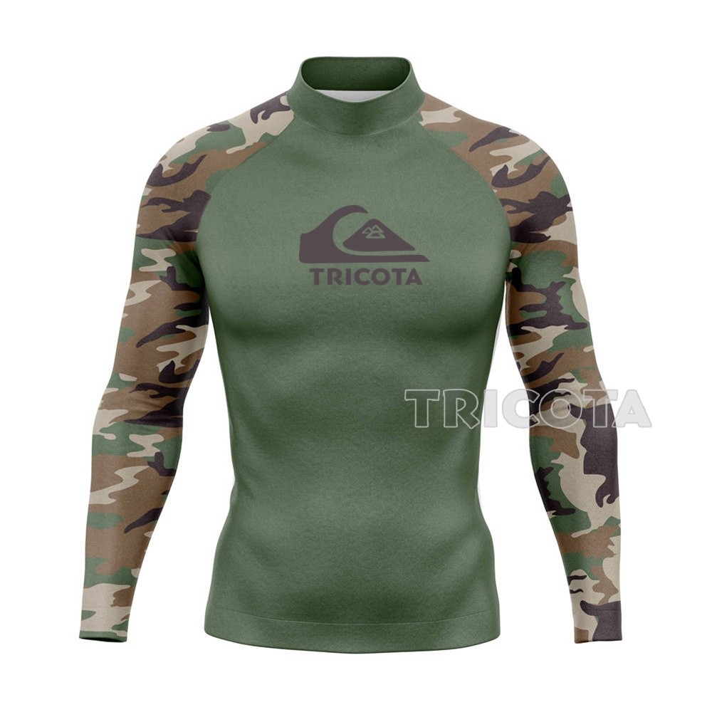 Men's Surf Shirt Sport Rash Guards Suit Quick Dry Long Sleeve Wetsuit ...