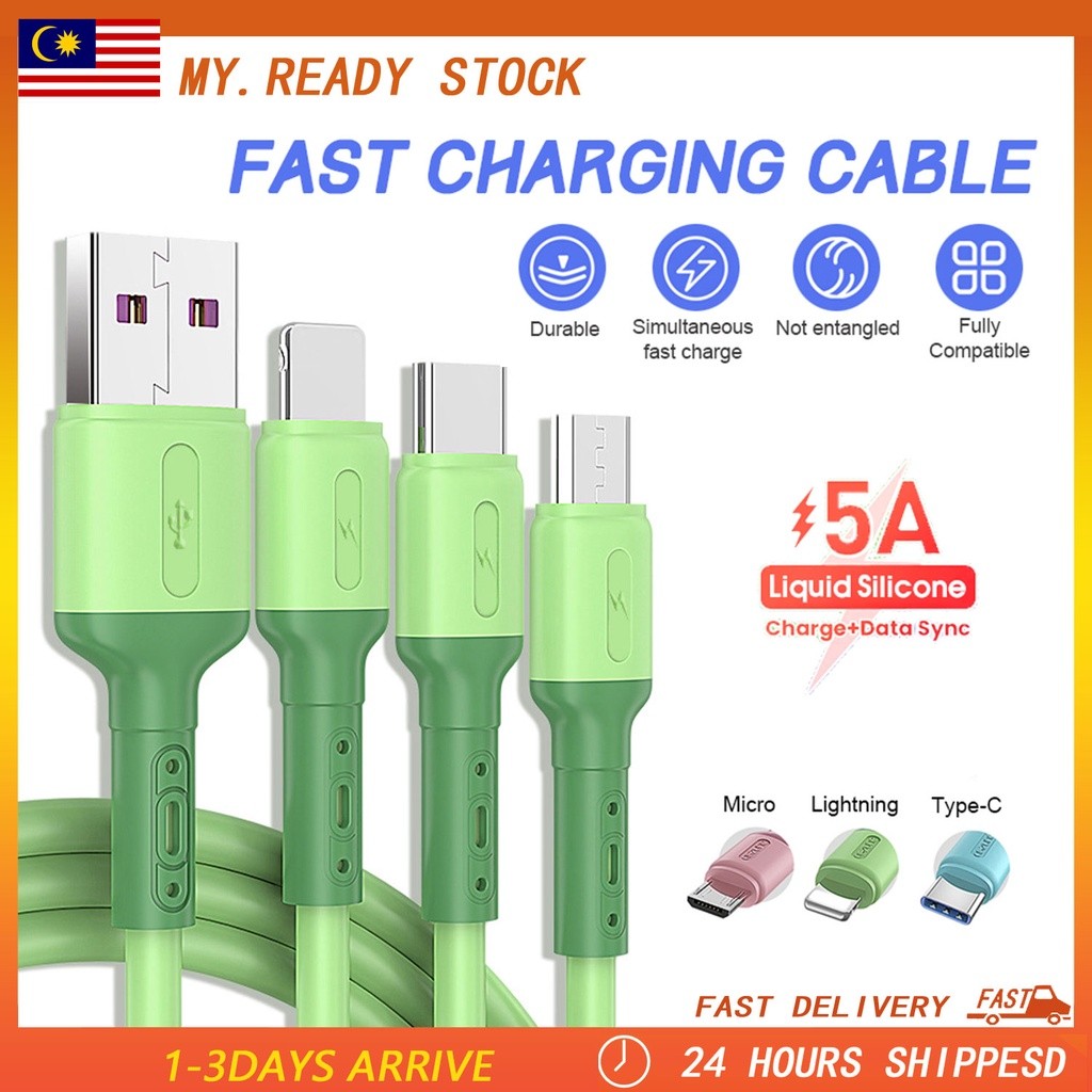 Super Fast Charge Cable Type-C Liquid Silicone Cable Quick Charge Micro ...