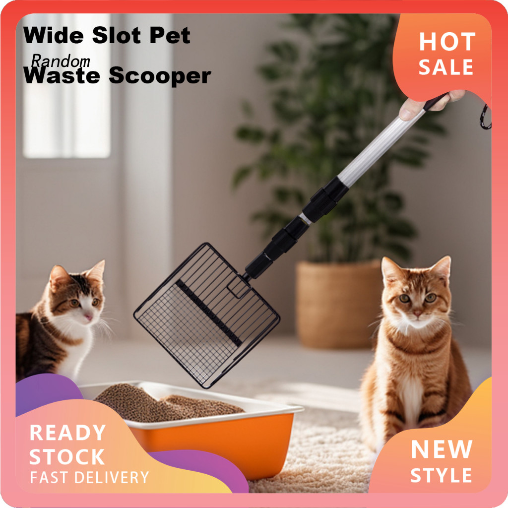 RAN Telescopic Cat Litter Scoop Trough Pet Scooper Extendable Metal Cat ...