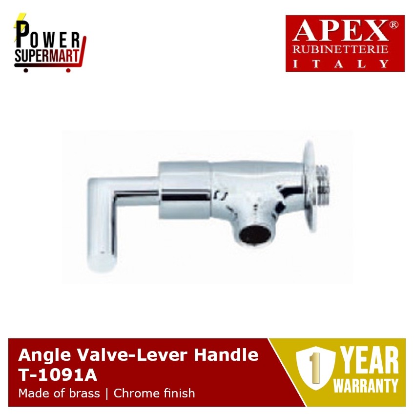 APEX T-1091A | Angle Valve-Lever Handle | L40 x W30 x H120mm | WELS: 0 ...
