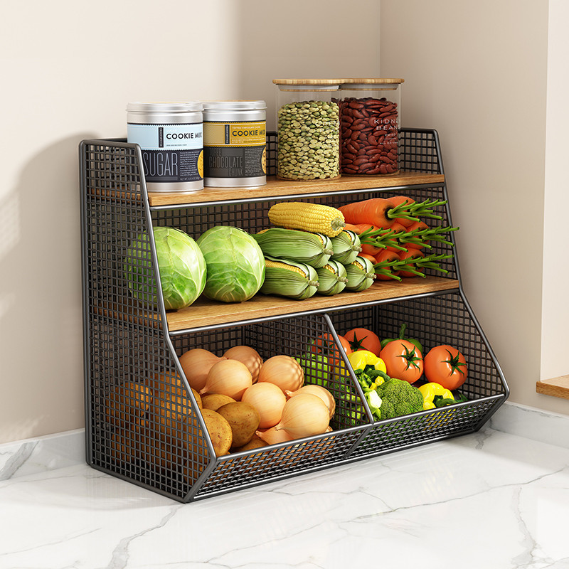 [in stock] Kitchen Vegetables Storage Storage Rack Multi-Layer Table ...