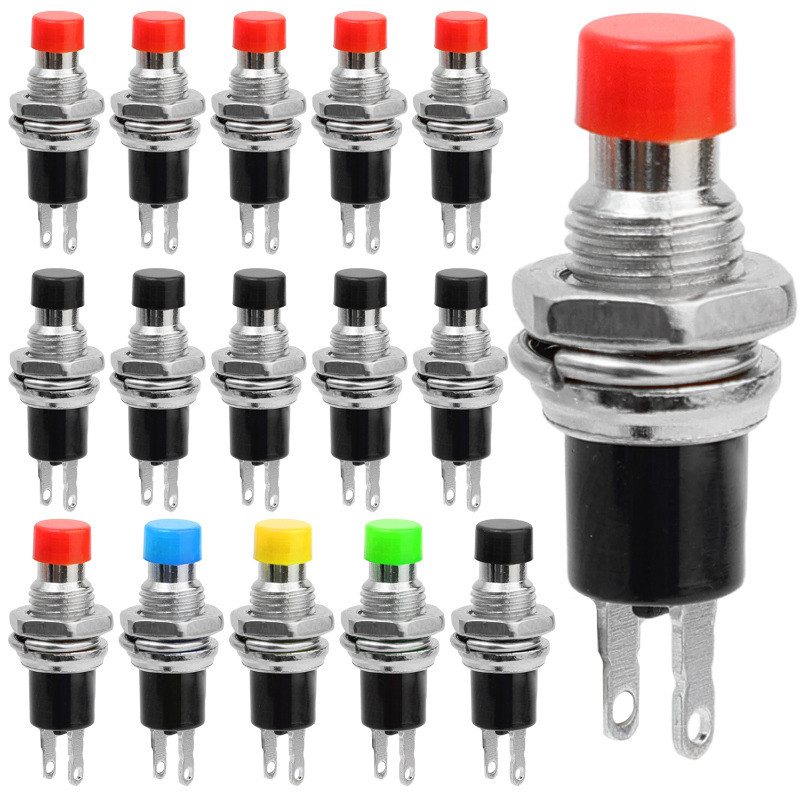 10Pcs Micro Momentary Push Button Switch - Self-Reset - 7mm Thread 2 ...