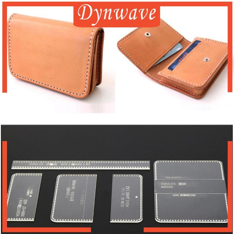 [Dynwave] 5x/Set Clear Acrylic Wallet Pattern Stencil Template Leather ...