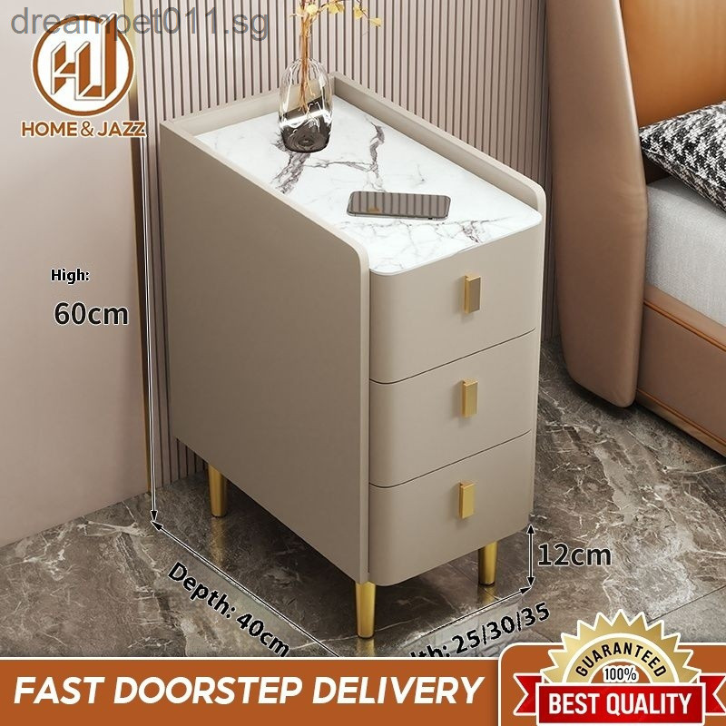 Intelligent Bedside Table Nordic Luxury Modern Simple Bedroom Ultra-narrow bedside table Soild ...