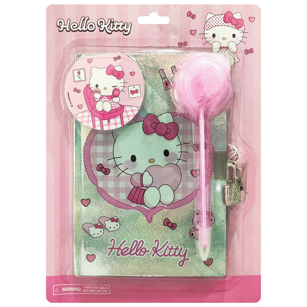 Hello Kitty Note Book Set With Pom Pom Pen (9838) | Shopee Singapore