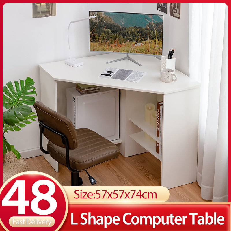 【SHIP FROM SG】Small Gaming Computer Desk with Storage Shelves Corner ...