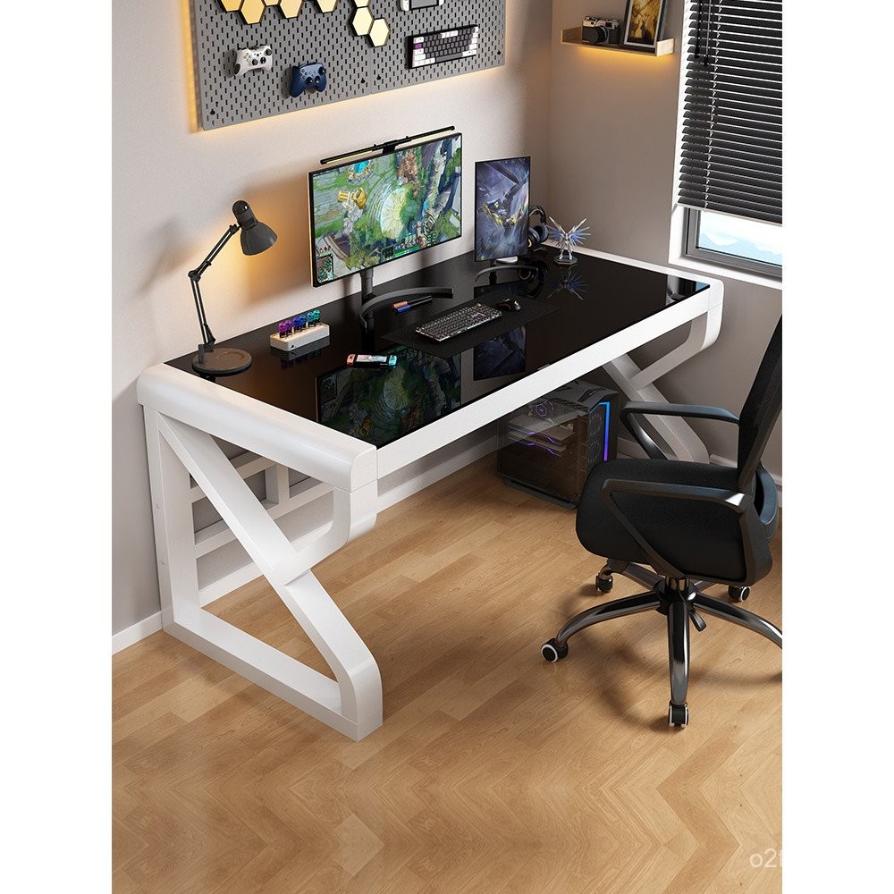 Computer Desk Desktop Home Bedroom Desk Workbench Glass Desk Student ...
