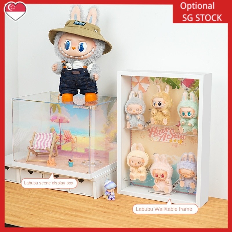 🇸🇬 POPMART LABUBU Macaron Wall Frame Display Case Vinyl Blind Box ...