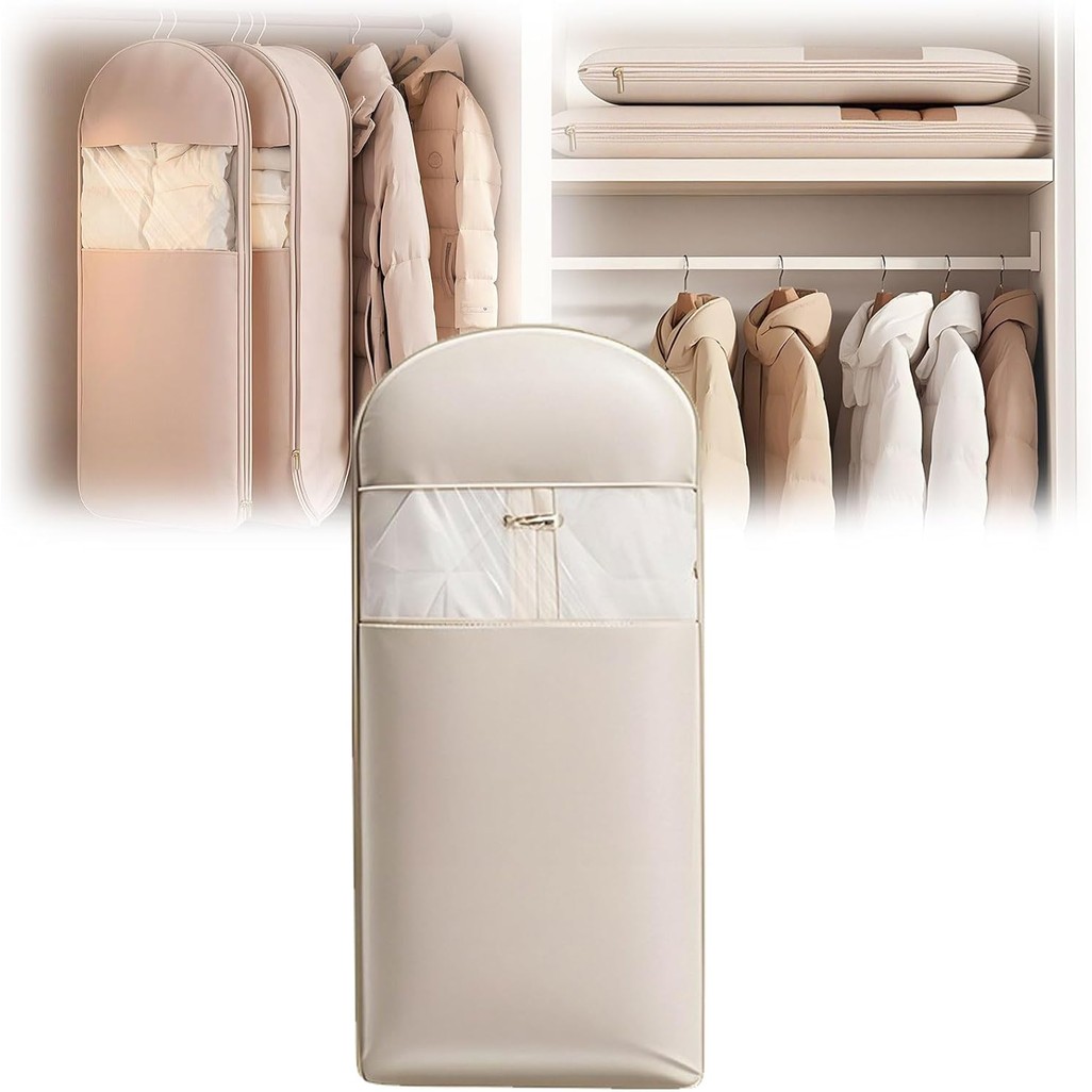 Space Saving Hanging Garment Bag with Self Compression Zipper, 2025 New ...