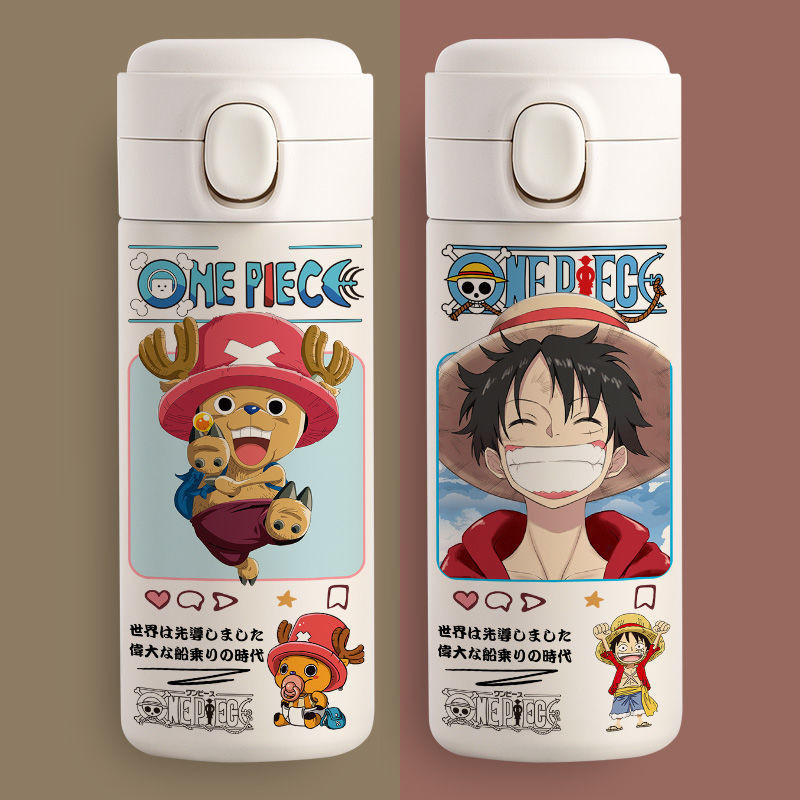 One piece cute Luffy Chopper water cup thermos coffee cup 海贼王路飞乔巴弹盖保温杯 ...