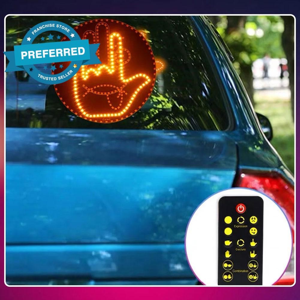 Car Led Funny Facial Expression Light Rear Window Multi-function ...