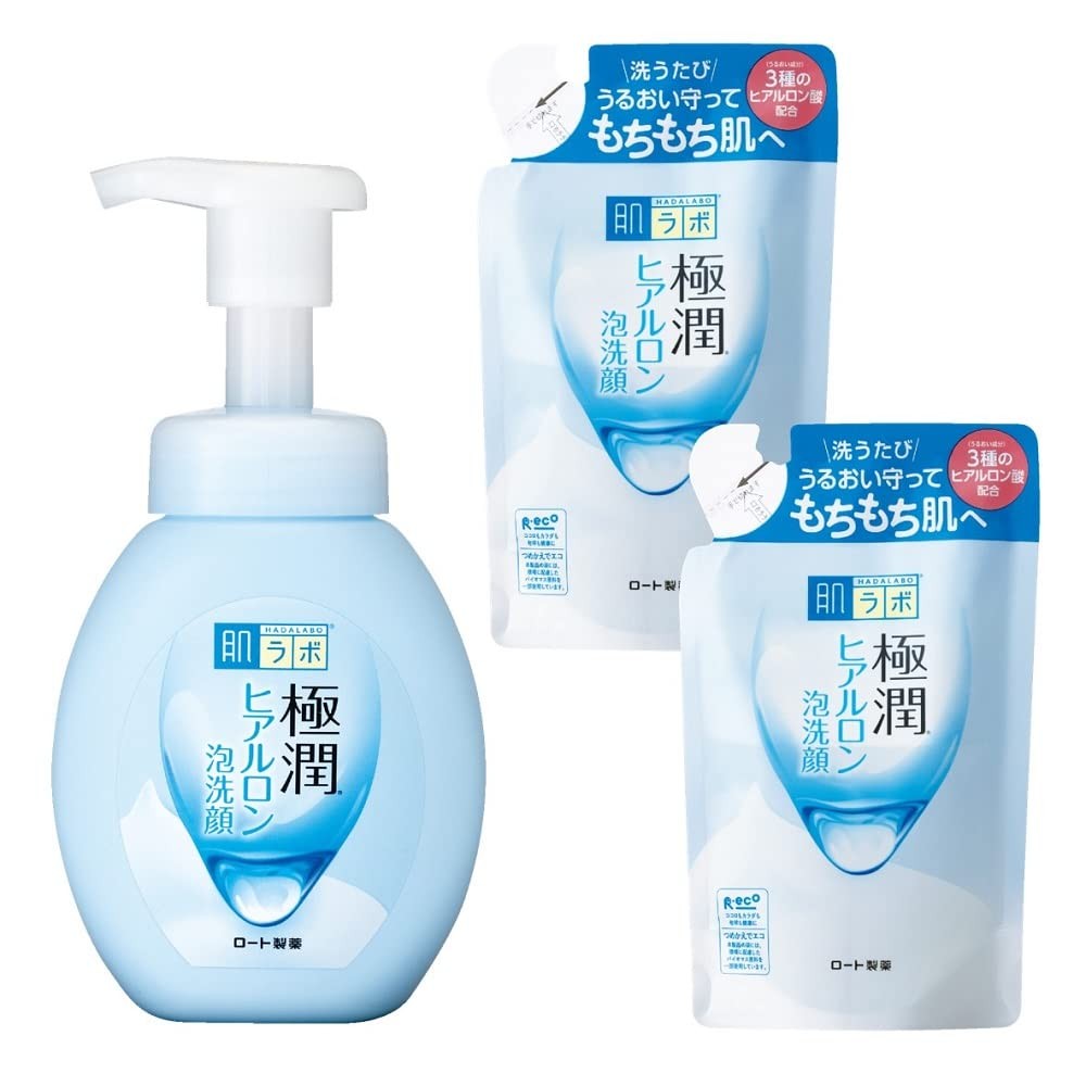 Hada Labo Gokujun Hyaluronic Foam Face Wash 1 body + 2 refills set【J ...
