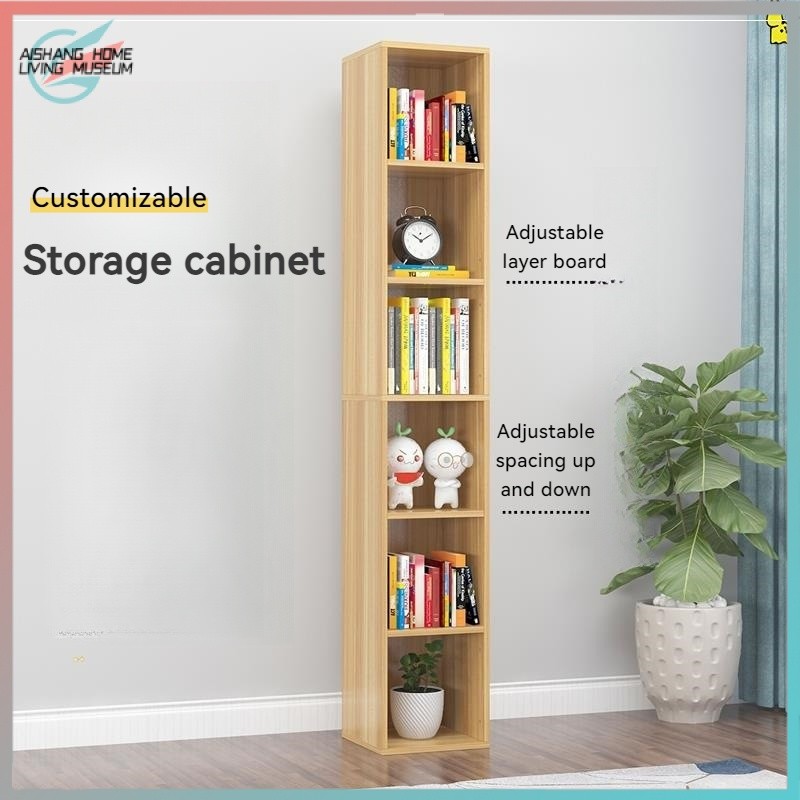 Bookshelf cabinet Narrow Student Bookcase Bookshelf Floor Space-Saving ...