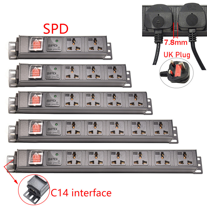 PDU power distribution unit ,C14 power input ,2-12 Ways universal hole ...