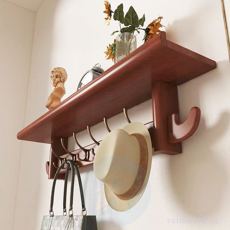 Wall-Mounted Solid Wood Coat Rack for Living Room and Bedroom, Multi ...