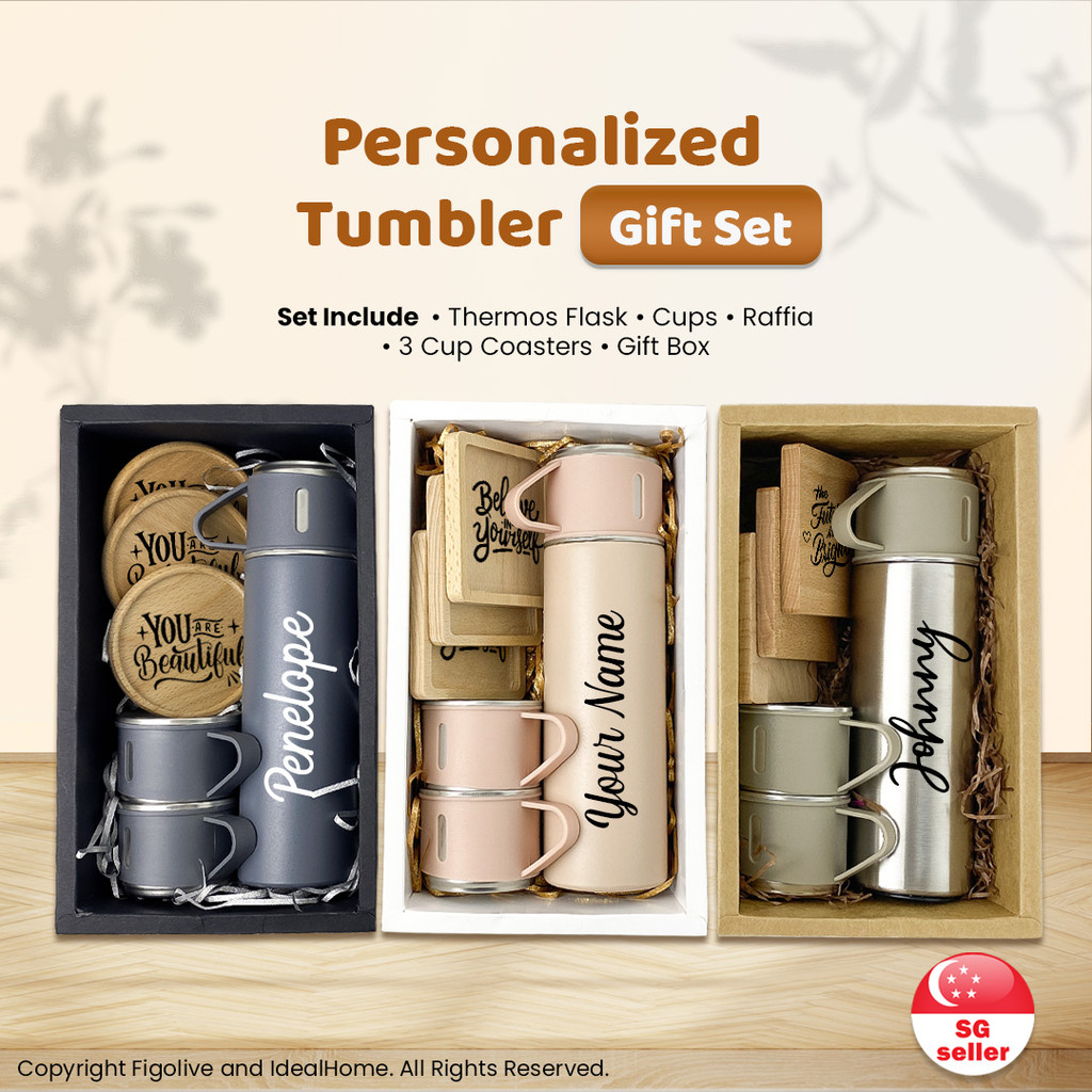 Personalized Gift Box Set Flask With 3pcs Coaster | Corporate Gift ...
