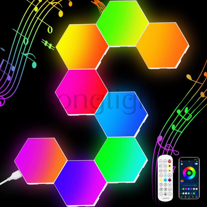Hexagon Lights - RGB Led Hex Lights for Wall with Smart APP Remote ...