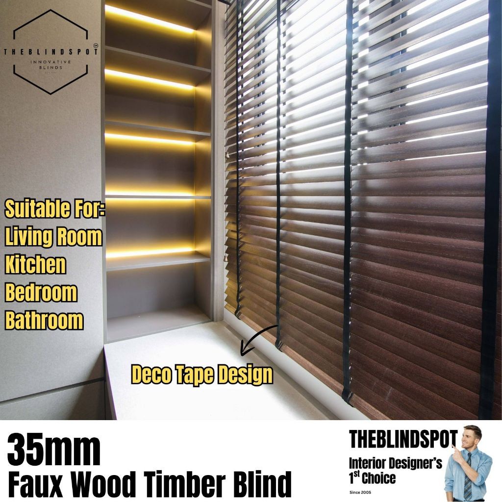 The BlindSpot 35mm Timber Blind Deco Tape Bidai Kayu Indoor CUSTOM MADE ...