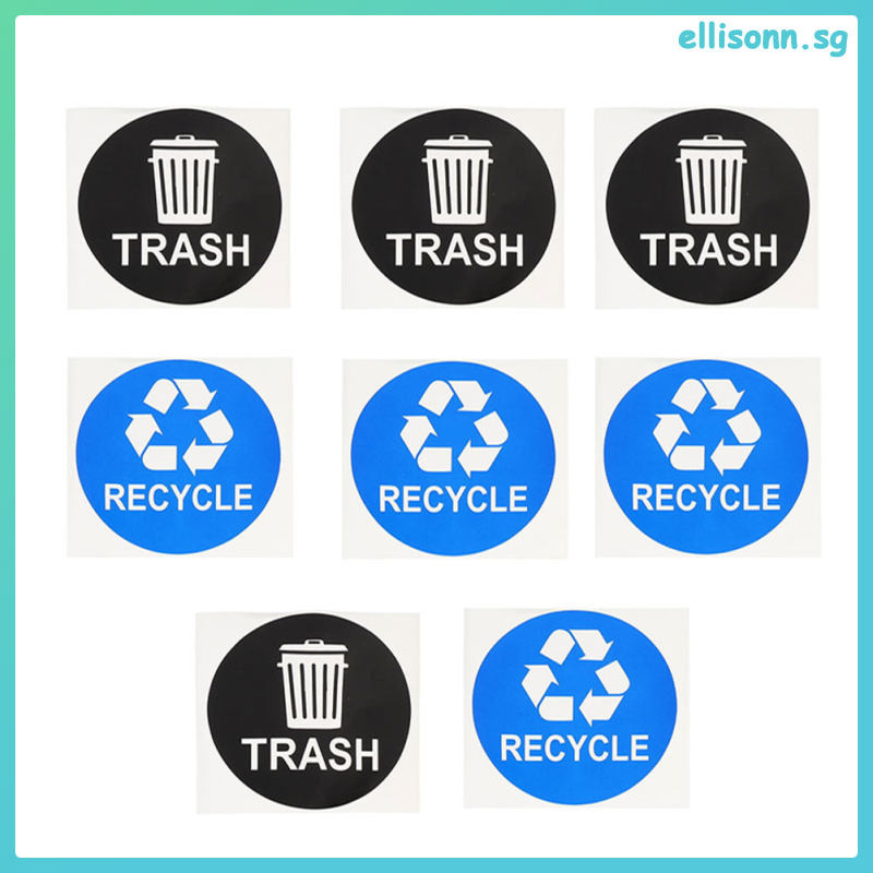 8 Pcs Garbage Can Trash Adhesive Label Decals Waste Sorting Sticker ...
