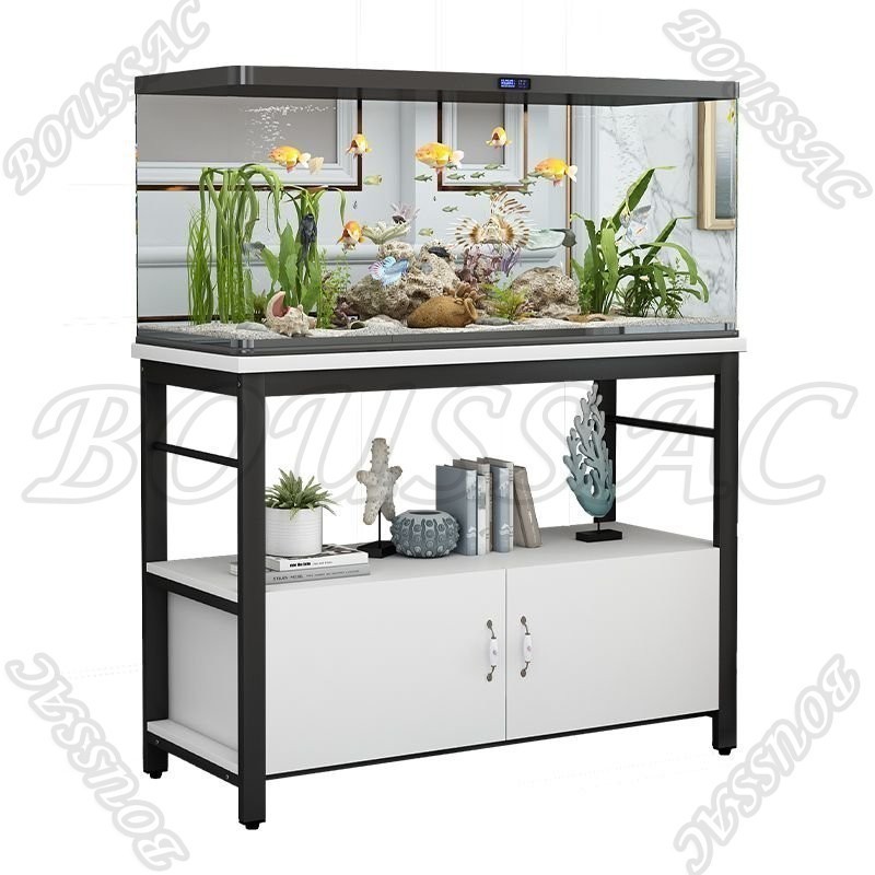 BOUSSAC Fish Tank Living Room Home Shelf Fish Tank Bottom Cabinet Metal ...