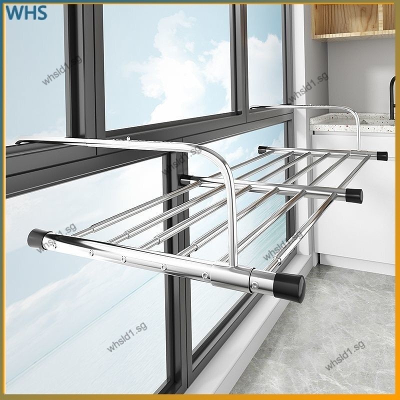 Stainless steel thick drying rack balcony wall-mounted drying rack ...