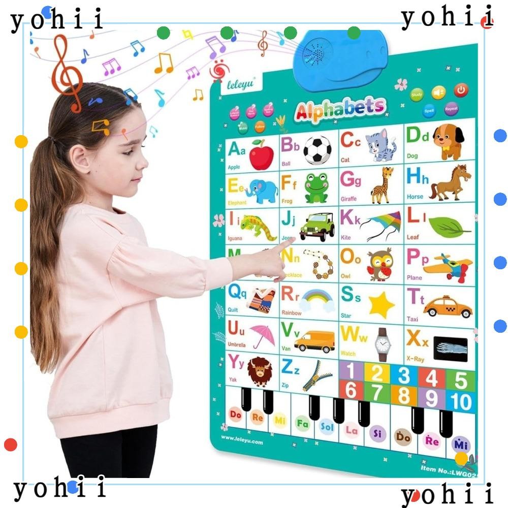 YOHII Electronic Learning Wall Chart, Piano Keyboard ABC Numbers Animal ...