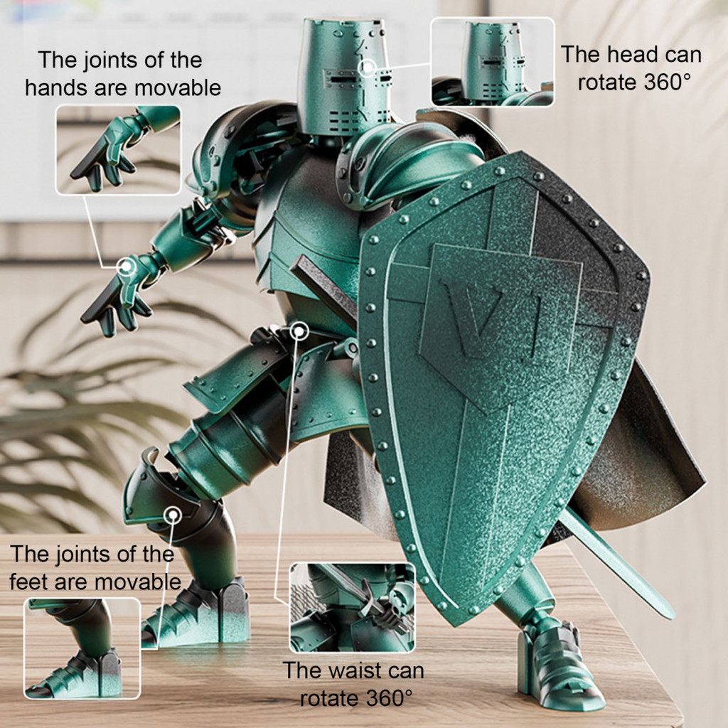 Wandereve| Medieval Knight Figure Movable Joint Robot Toy Poseable ...